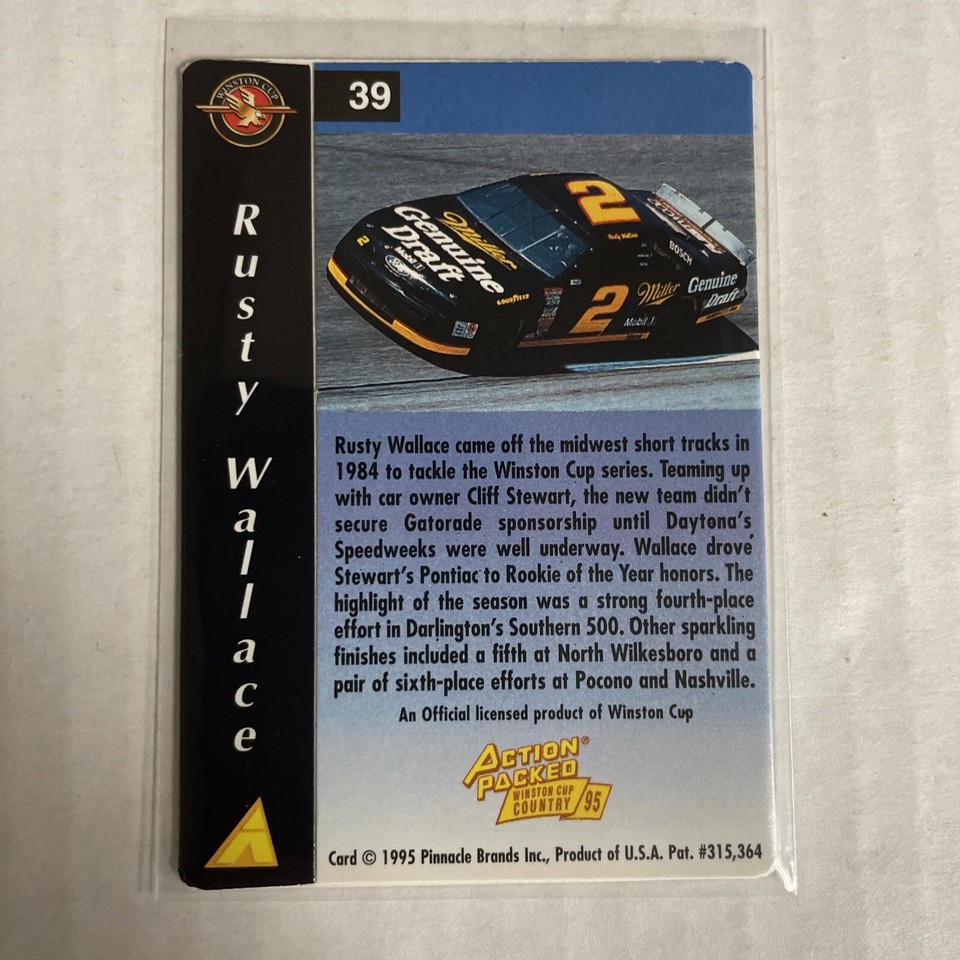 1995 Action Packed Winston Cup Country 95 Rusty Wallace #39 | eBay
