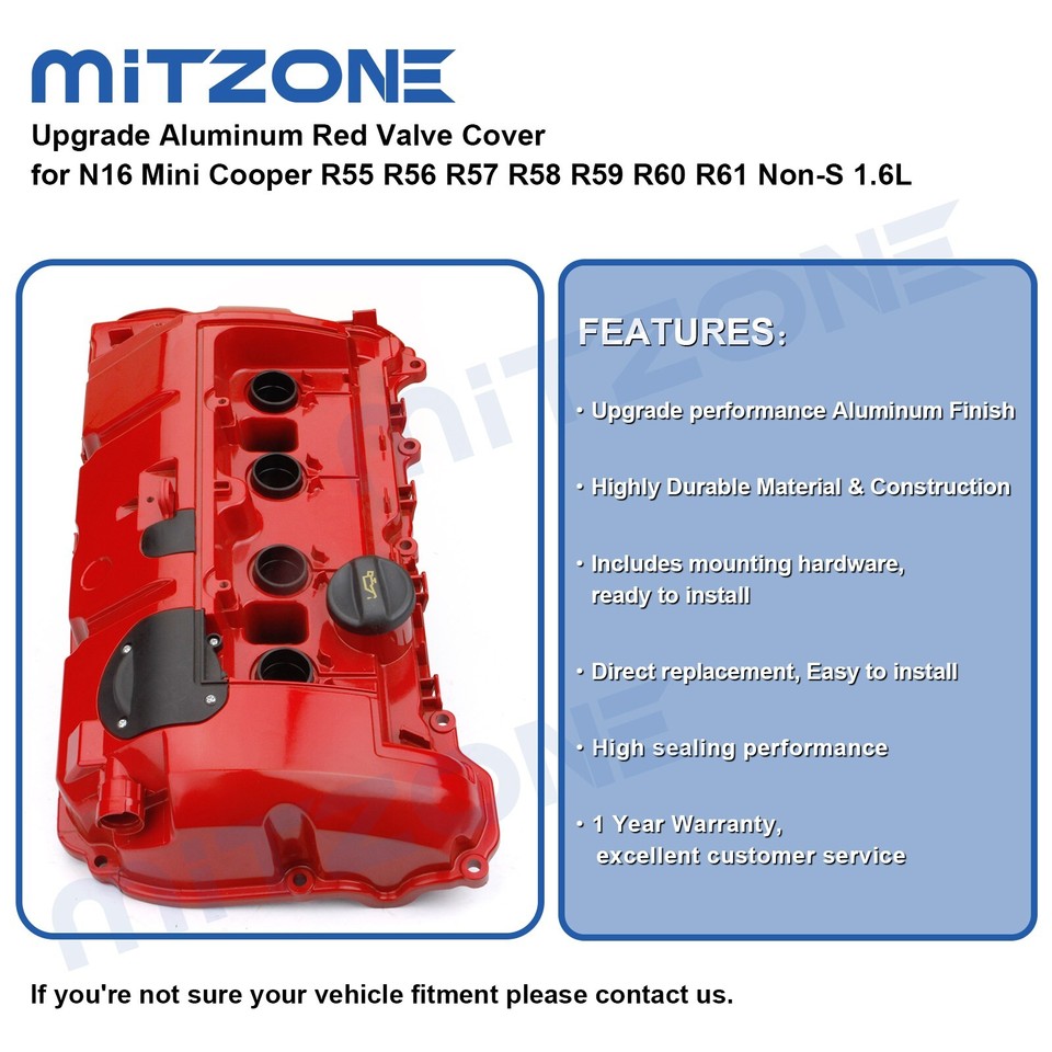 ALUMINUM Valve Cover Red for N16 Mini Cooper R55 R56 R57 R58 R59 R60 ...