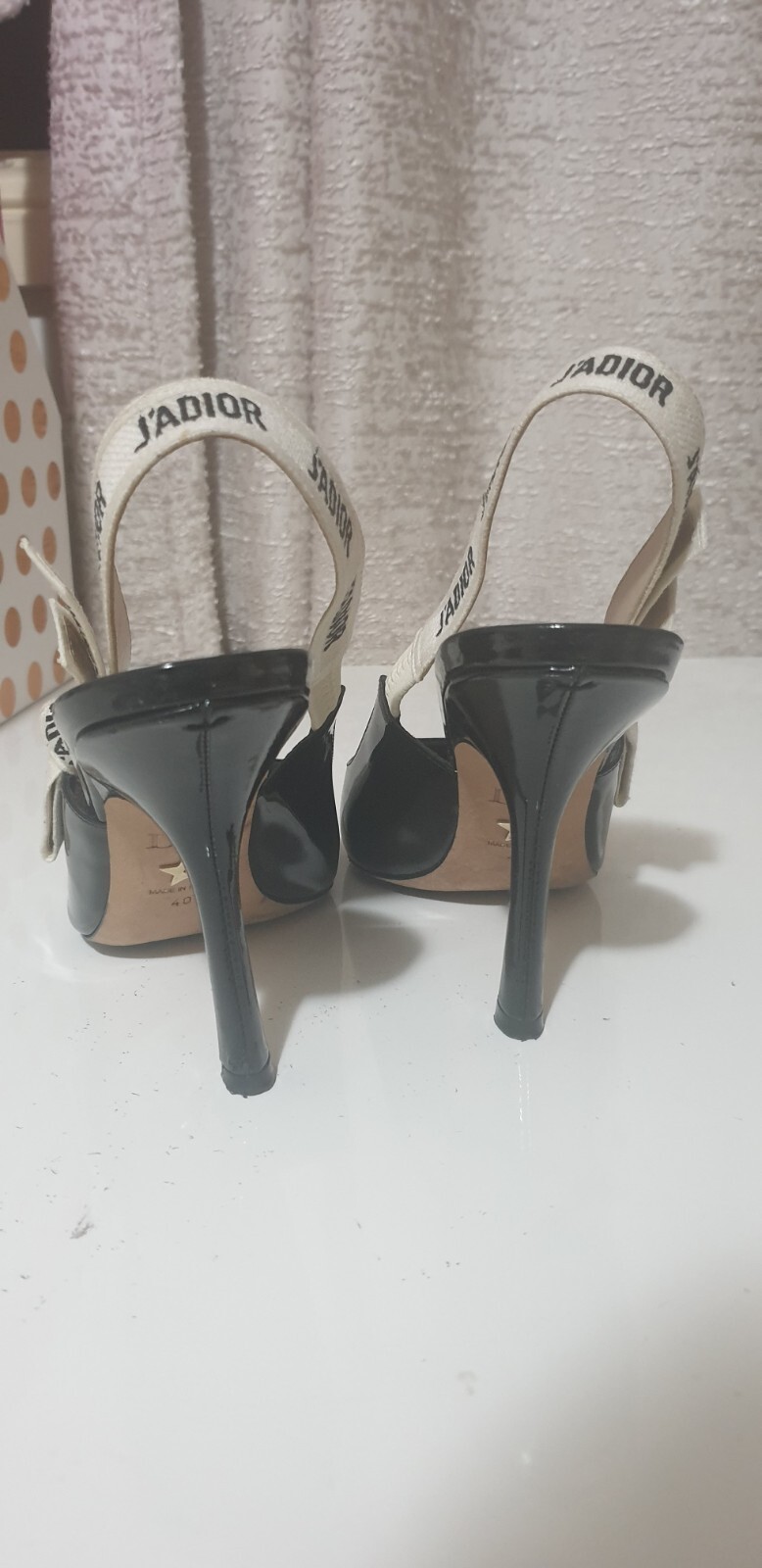 CHRISTIAN DIOR Black Patent Leather Ja'dior Heels, UK… - Gem