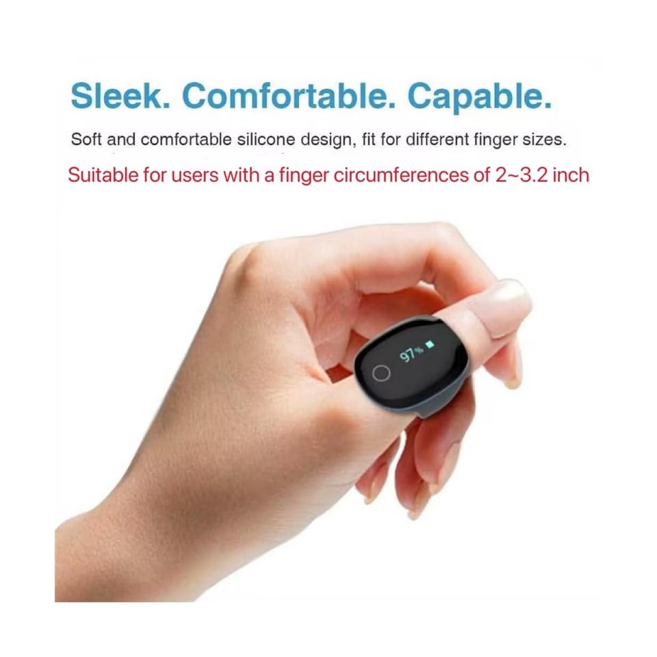 Wellue O2Ring Wearable Pulse Oximter, SPO2 Blood Oxygen Saturation ...