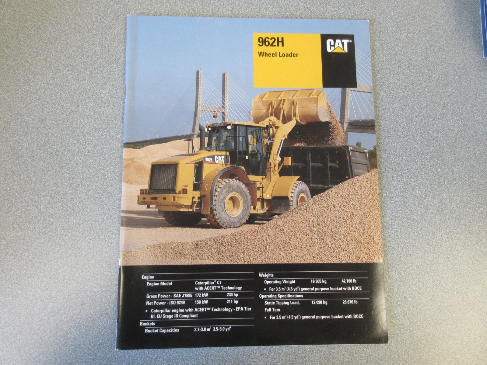 Caterpillar 962H Wheel Loader Brochure 32 Page Good Condition | eBay