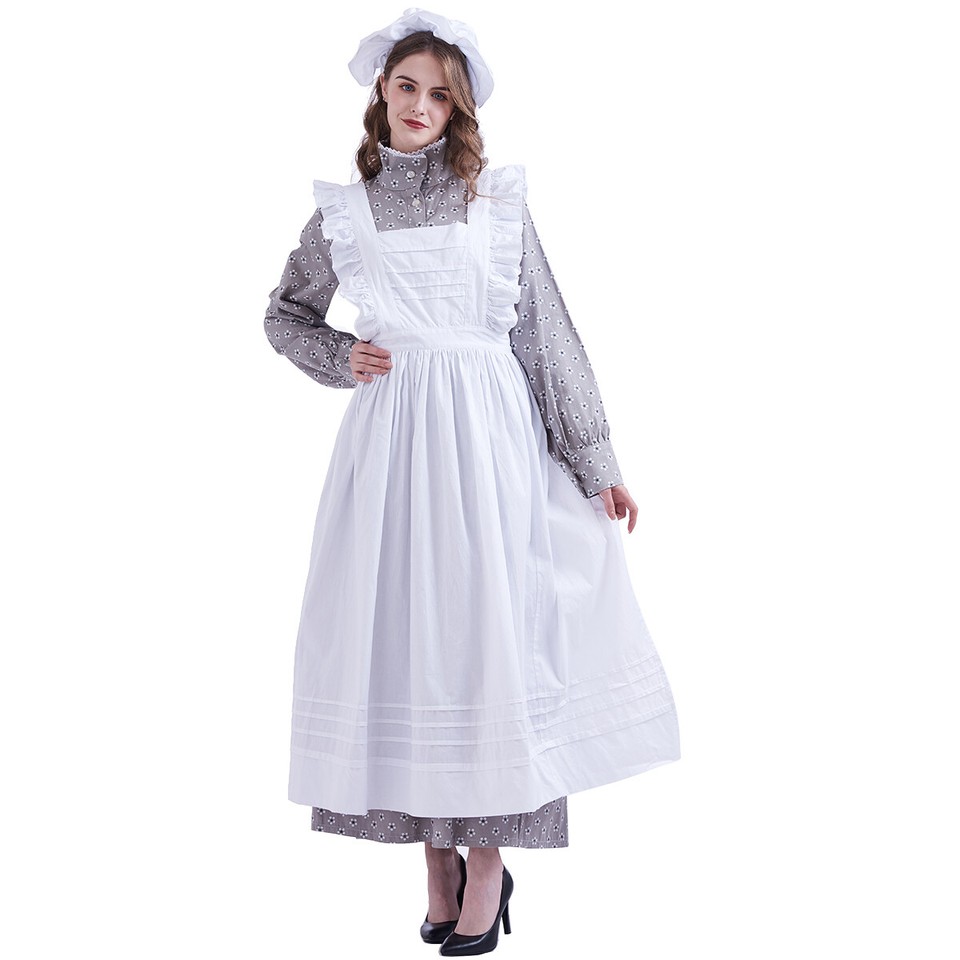 Victorian Women Edwardian Maid Dress Housekeeper Servant Walking Dress ...