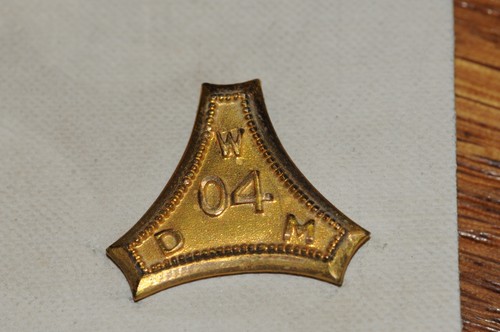 W 04 DM Fraternal Organization Small Pin Gold Filled 1904 Historical ...