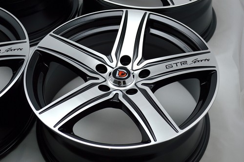 Set of 4 New 17x7 DDR ZK02 Black/Machined 17" Rims Wheels 5x114.3 40mm ...