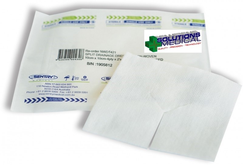 Split Drain Dressing 10cm X 10cm Non Woven Swab 4ply X 2 Pieces/ Packet ...