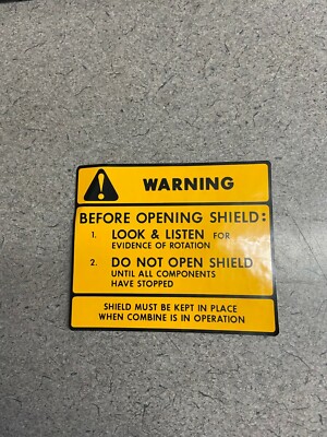 SHIELD WARNING DECAL FOR WHITE 8600 COMBINE 1754670W1 | eBay