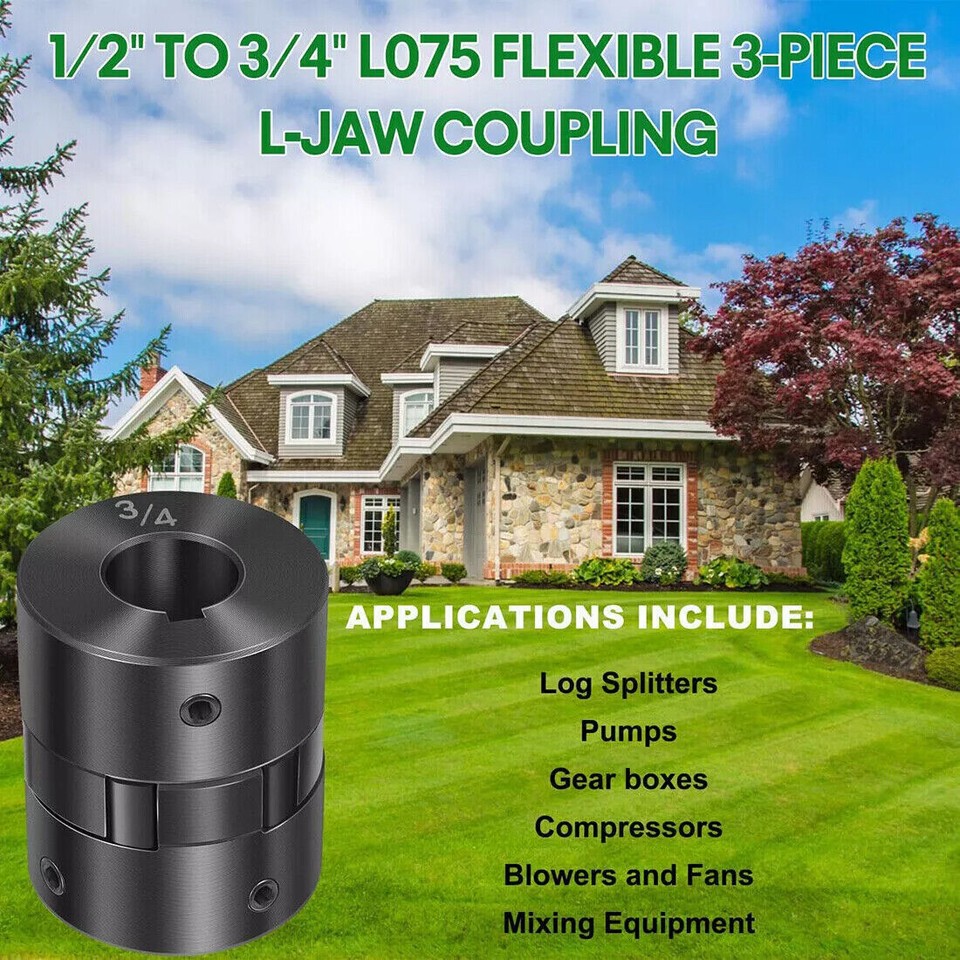 3-Piece L-Jaw Coupling Coupler Set For Log Wood Splitter 1/2"-3/4" L075 ...