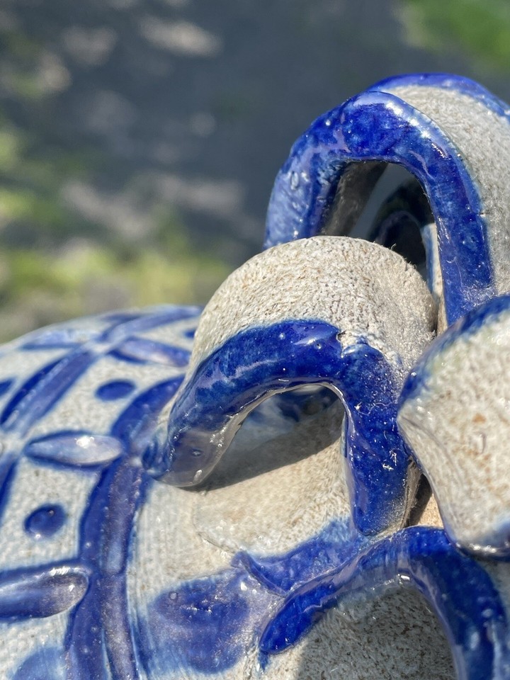 RARE Dave Eldreth Vintage Salt Glaze Grey Blue Stoneware Figural ...