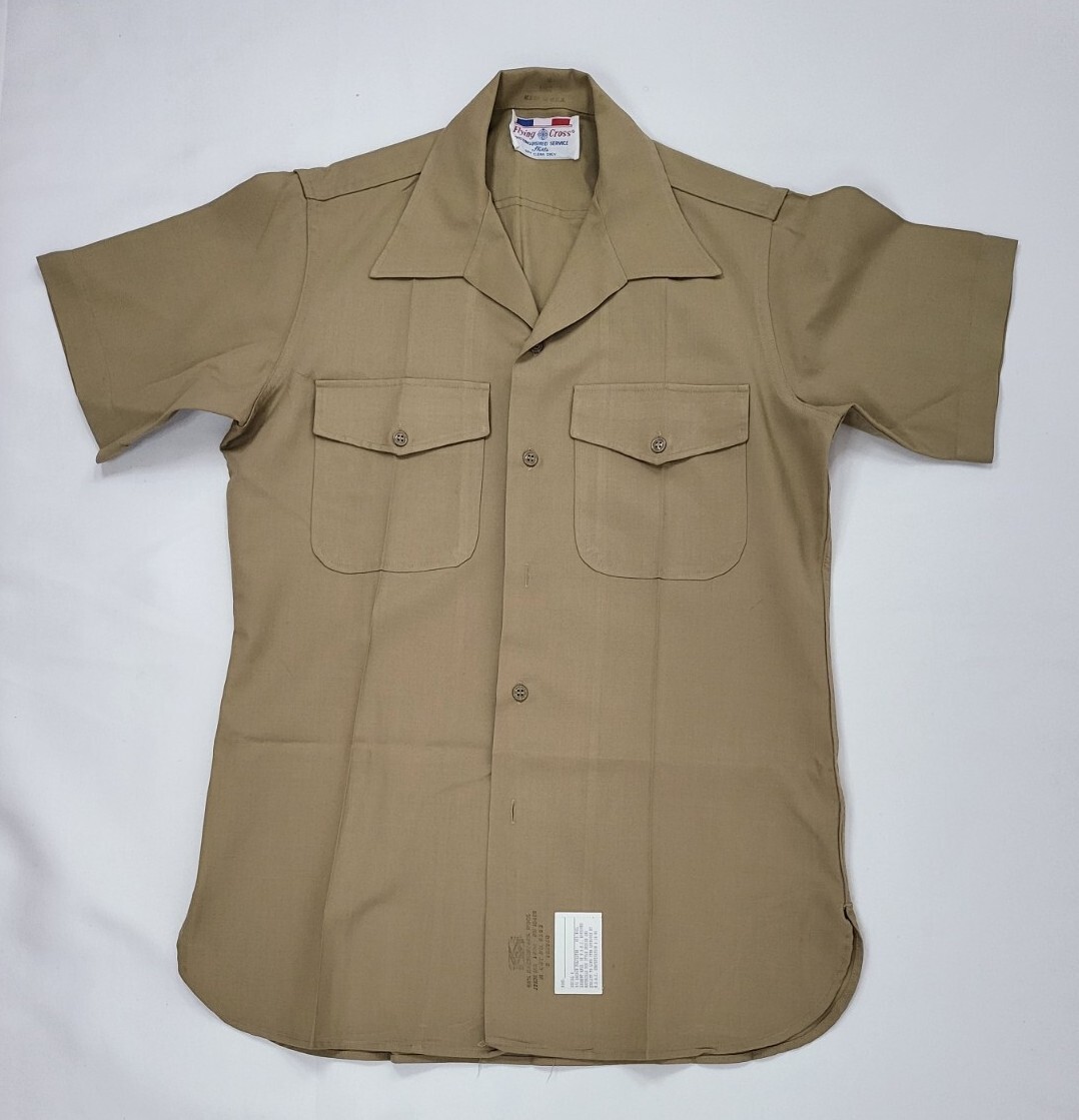 Flying Cross USMC Marine Corps Men's Uniform Khaki Short Sleeve Shirt ...