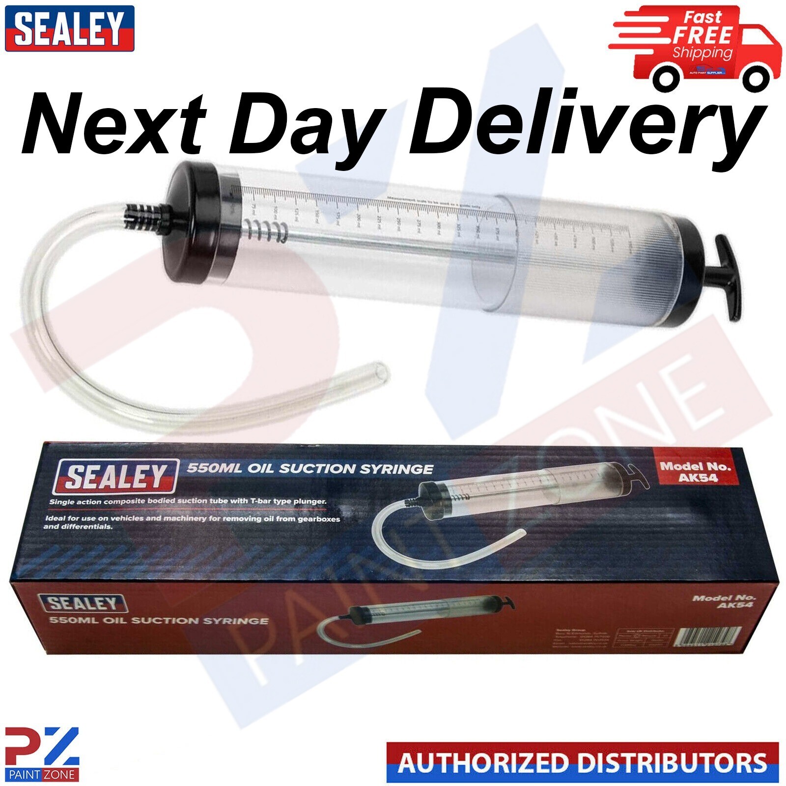 Sealey AK54 Oil Suction Vacuum Transfer Syringe Gun Pump Extractor ...