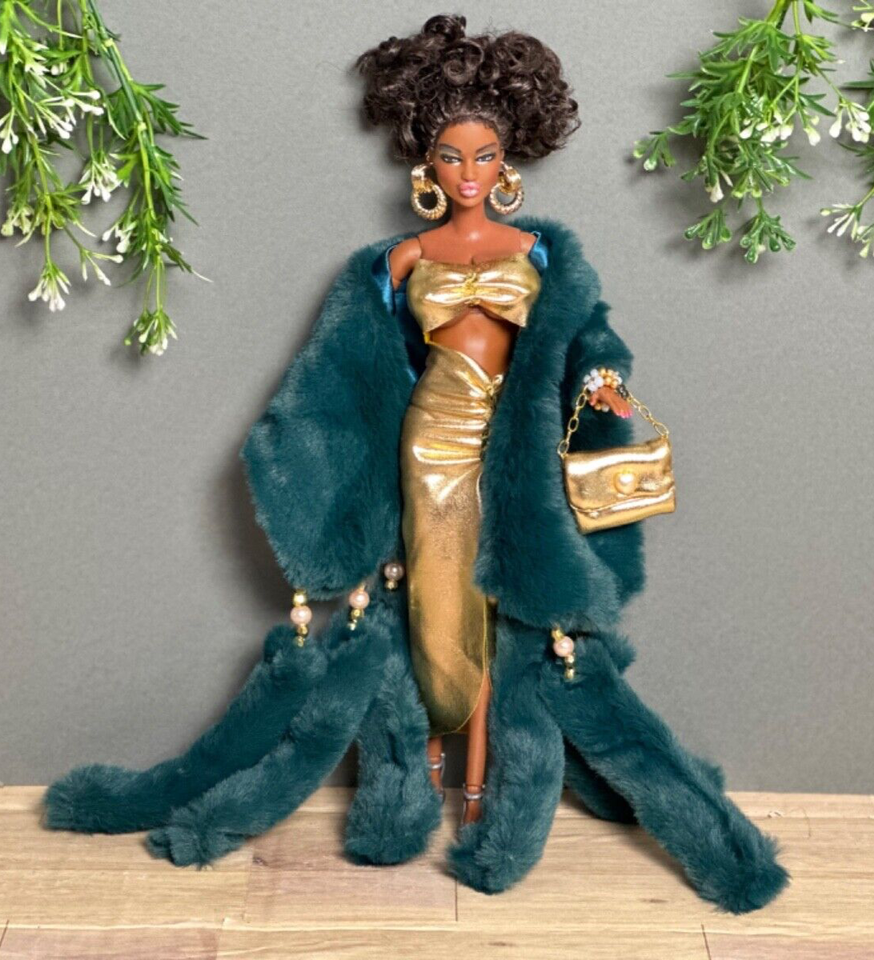 OOAK barbie custom doll with enhanced chest and lips cardigan bikini ...