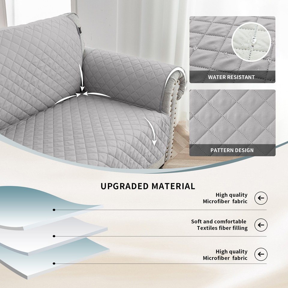Sofa Covers Quilted Throw Washable Anti Slip Cover Couch Furniture ...