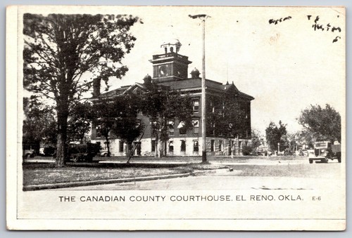 El Reno Oklahoma~Canadian County Courthouse~1930s B&W Postcard | eBay