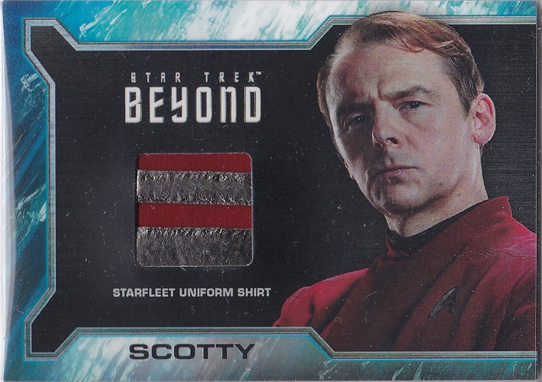STAR TREK BEYOND MOVIE SR4 SCOTTY COSTUME UNIFORM RELIC RARE GOLD CUFF ...