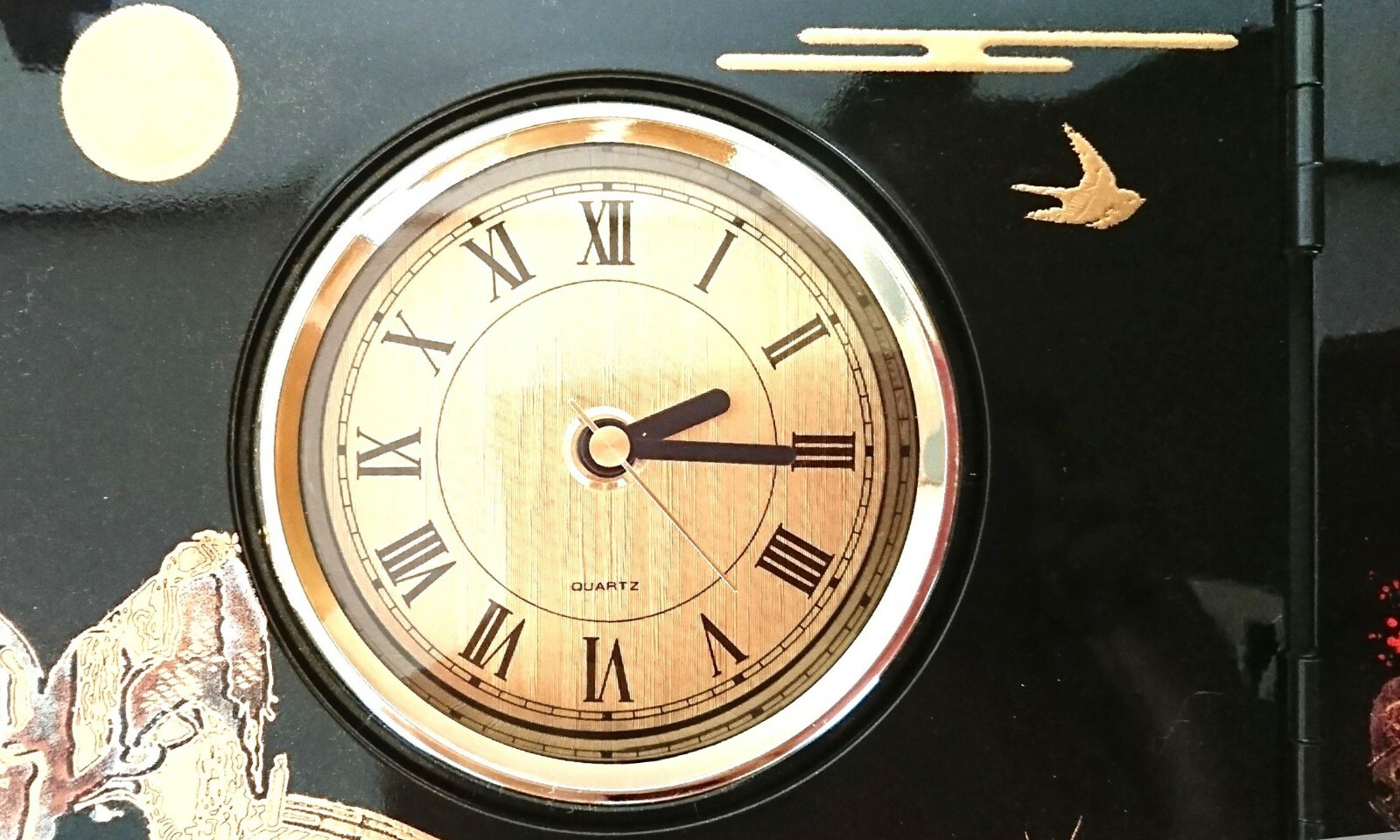 Table Clock Yamanaka Urushi Lacquer Hatsune Edo funiture folding screen ...