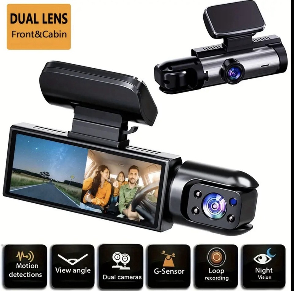 dash cam front and rear 1080P Dual Lens Car Camera G-Sensor Night ...