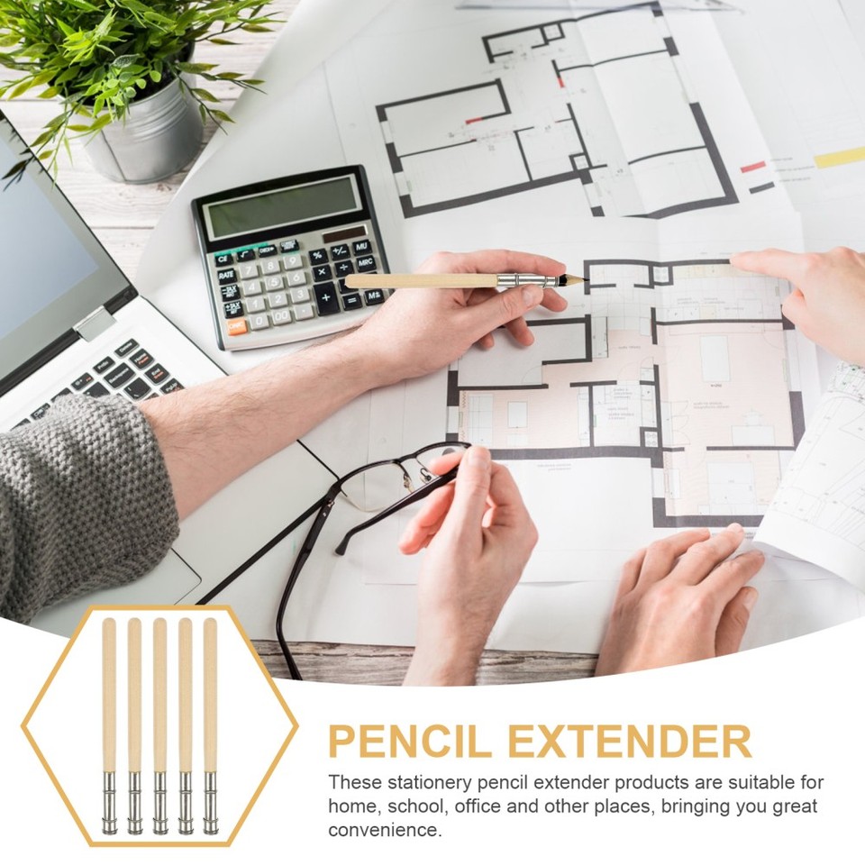 12 Pcs Lightweight Drawing Pencil Extenders Pencil Lengtheners for ...