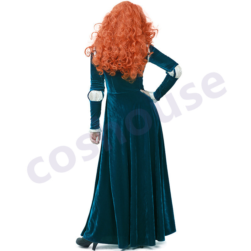 Women's Princess Merida Cosplay Costume Adult Dress Long Dress with ...