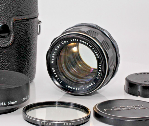 Early 8 Element Pentax Super Takumar 50mm F/1.4 Lens [ Exc+5 w/hood ...