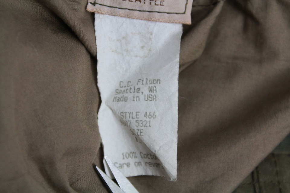 FILSON VINTAGE WAXED UPLAND BIRD FIELD JACKET MADE IN USA STYLE 466 ...
