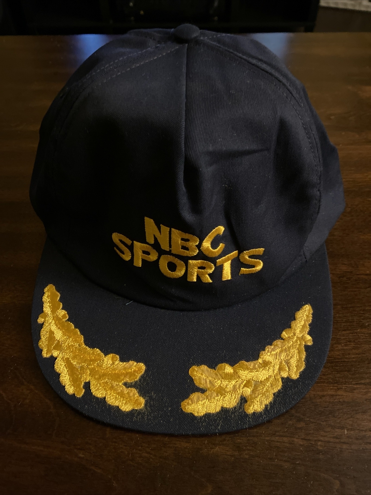 Vintage NBC Sports Hat Navy Blue Gold Logo 70s 80s - Gem