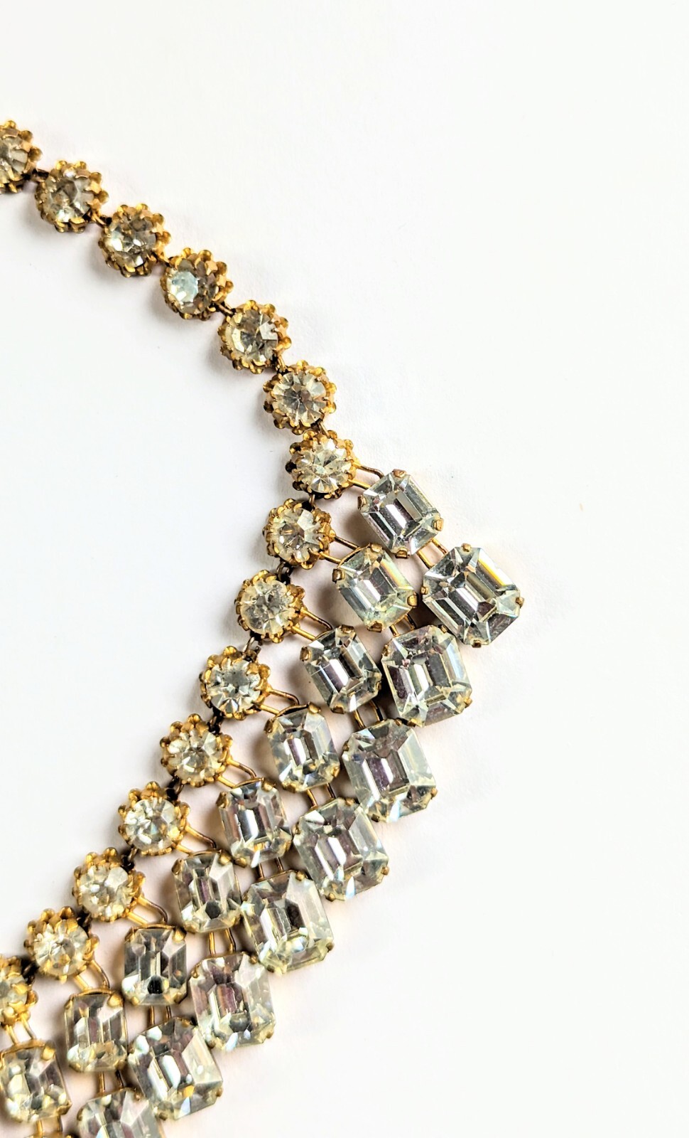 Vintage COUNTESS CISSY ZOLTOWSKA Waterfall Rhinestone… - Gem