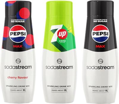 Sodastream Syrups - Pepsi Max - Pepsi Cherry - 7UP Free - 440ml | eBay