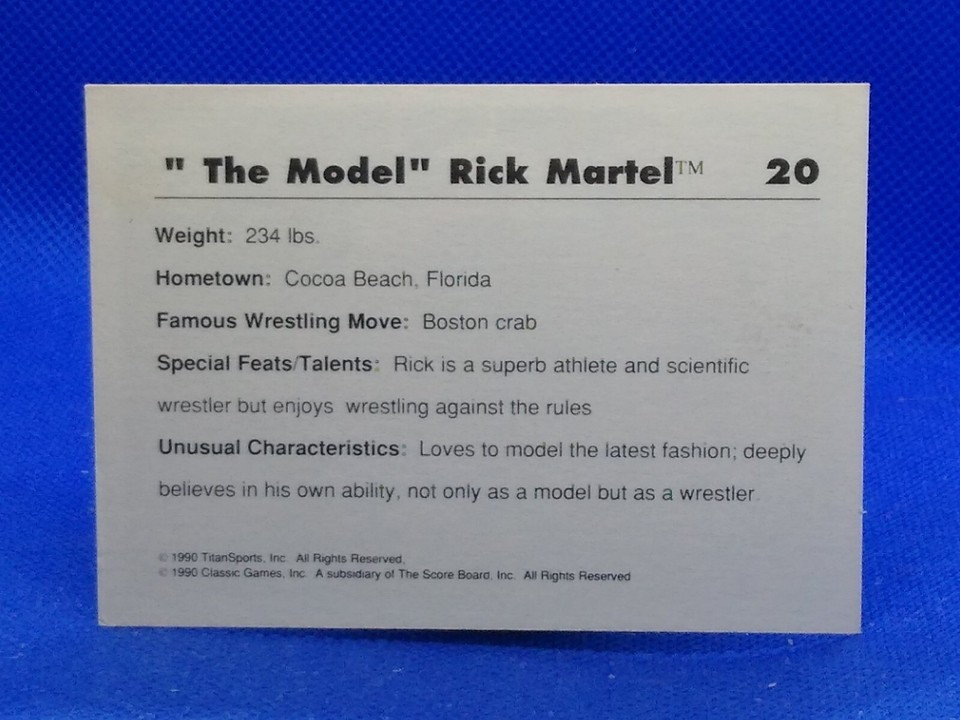 1990 TitanSports Classic WWF "The Model" Rick Martel #20 | eBay