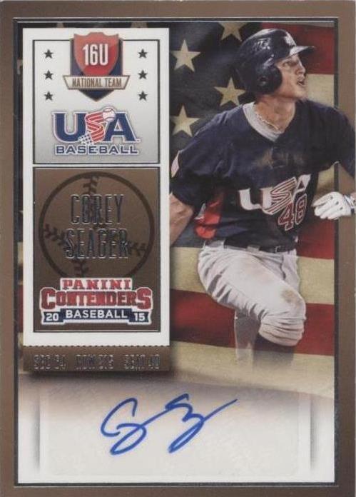 2015 Panini Contenders - USA Baseball Ticket Corey Seager #1 (AU, RC ...