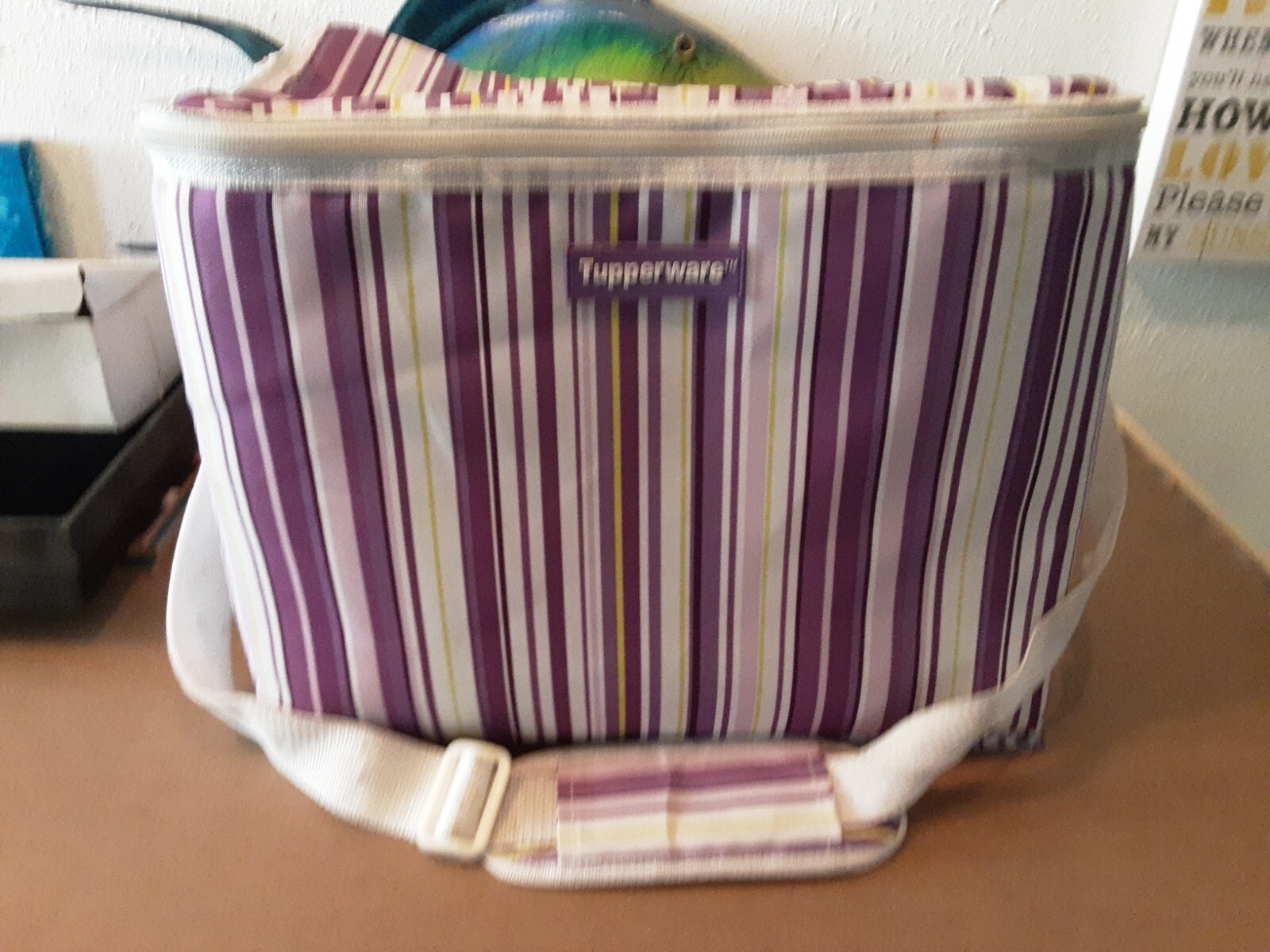 Rare HTF Tupperware Insulated Bag Cooler Tote Pastel Stripe Picnic ...