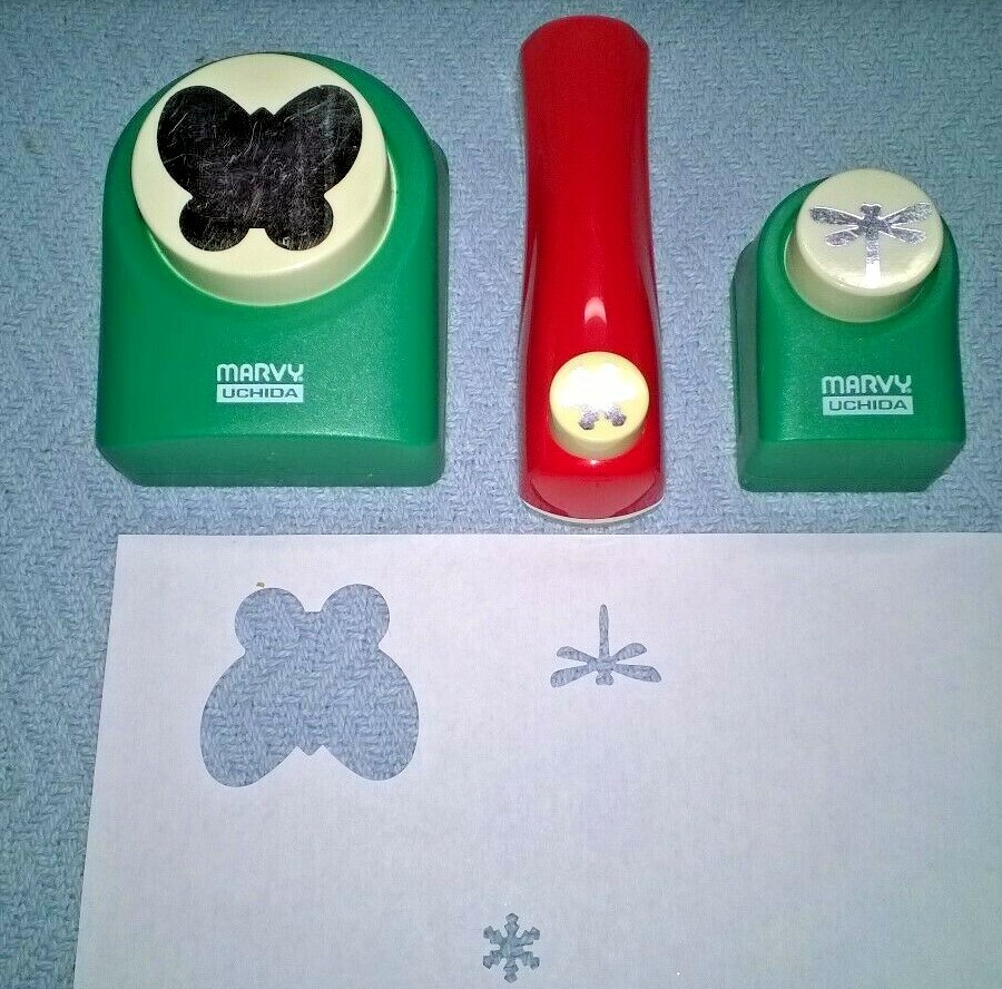 3 Marvy Uchida Paper Punches Jumbo, Long, Large Butterfly Snowflake ...