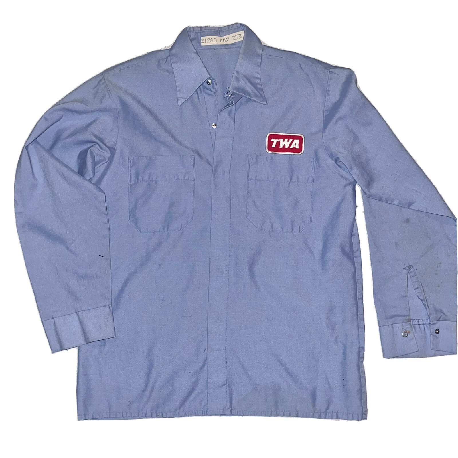 RARE TWA Vintage Employee Uniform Mens Fits Medium Blue Serial Number ...
