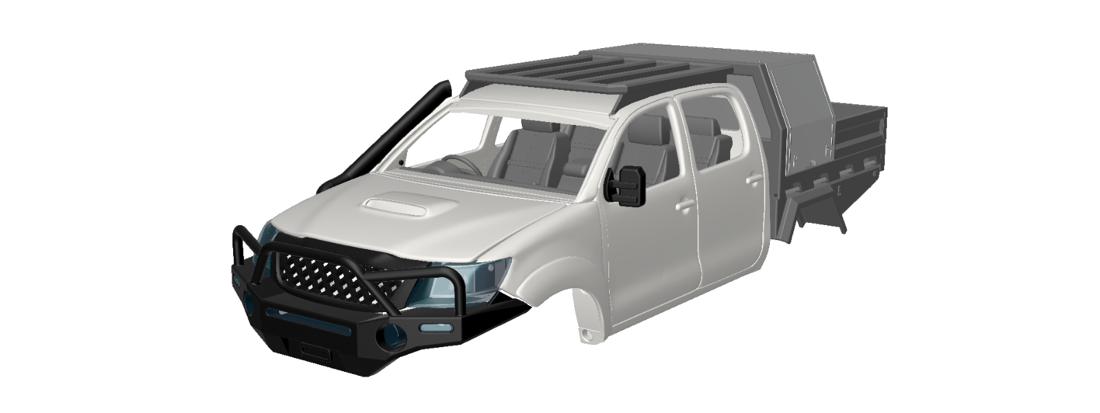 1:10 Scale N70 Hilux Dual Cab RC Crawler Body Shell 313mm wheelbase ...