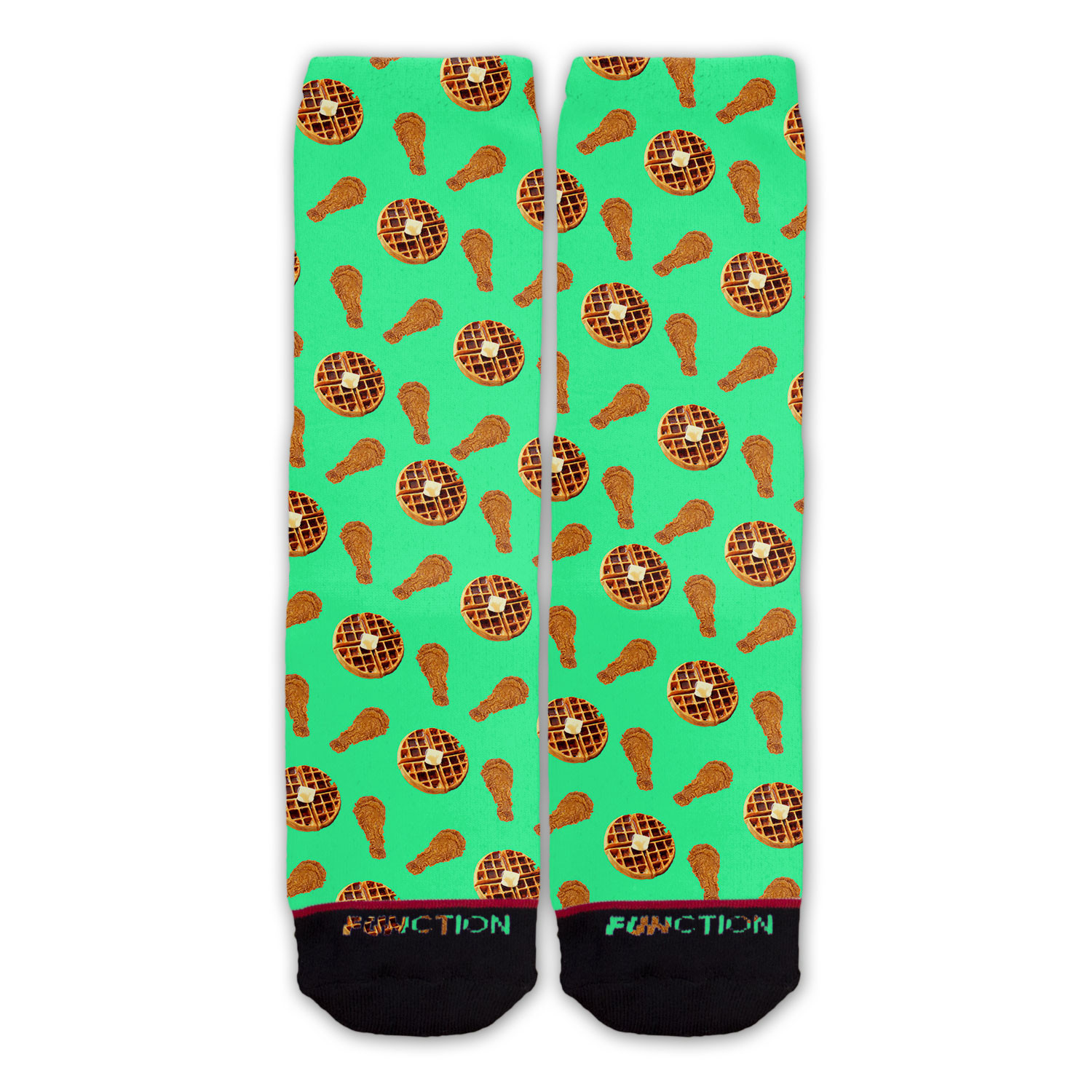Function - Chicken And Waffles Pattern Socks Funny Food Novelty syrup ...