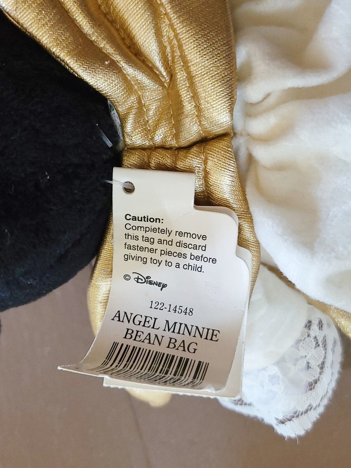 Vintage Walt Disney World Angel Minnie MouseBean Bag Plush 9 inch w Tag ...