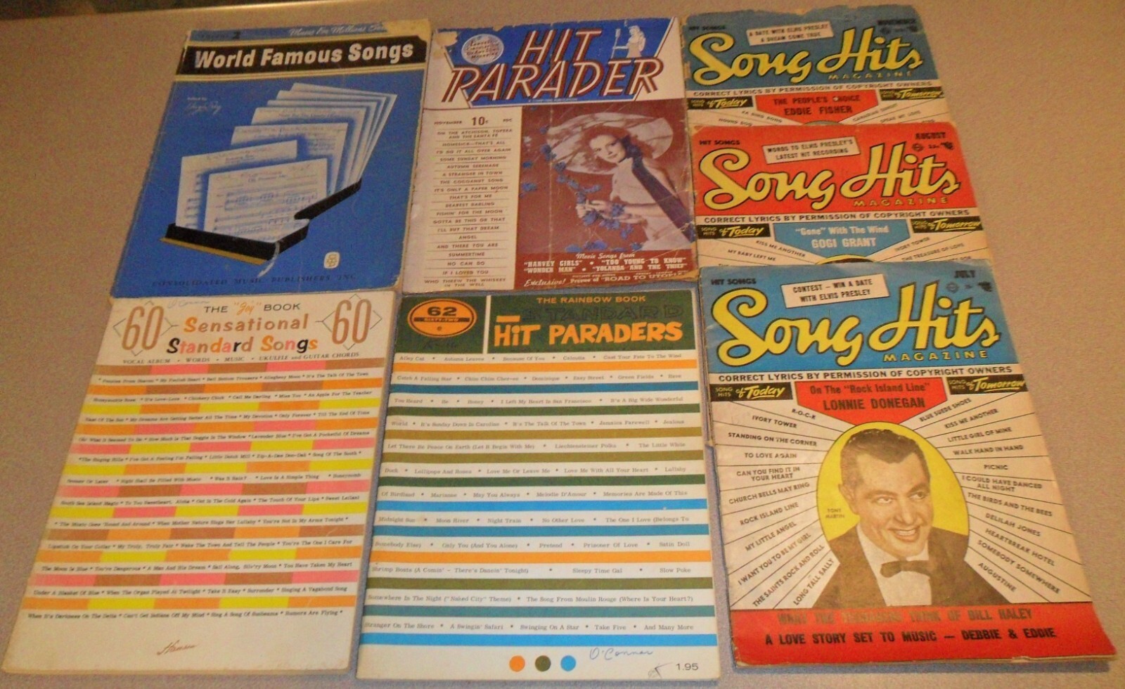 6 Vintage Music Magazines & Song Books, Song Hits, Hit Paraders ...