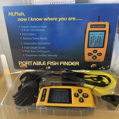 Portable Fish Finder 100M/328FT Sonar Depth Sounder Ocean River Lake ...