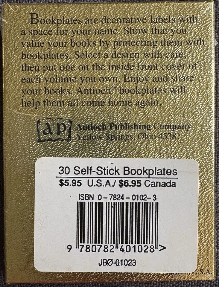 Antioch Bookplates Desk with Books 30 Self-Stick From the Library Of ...