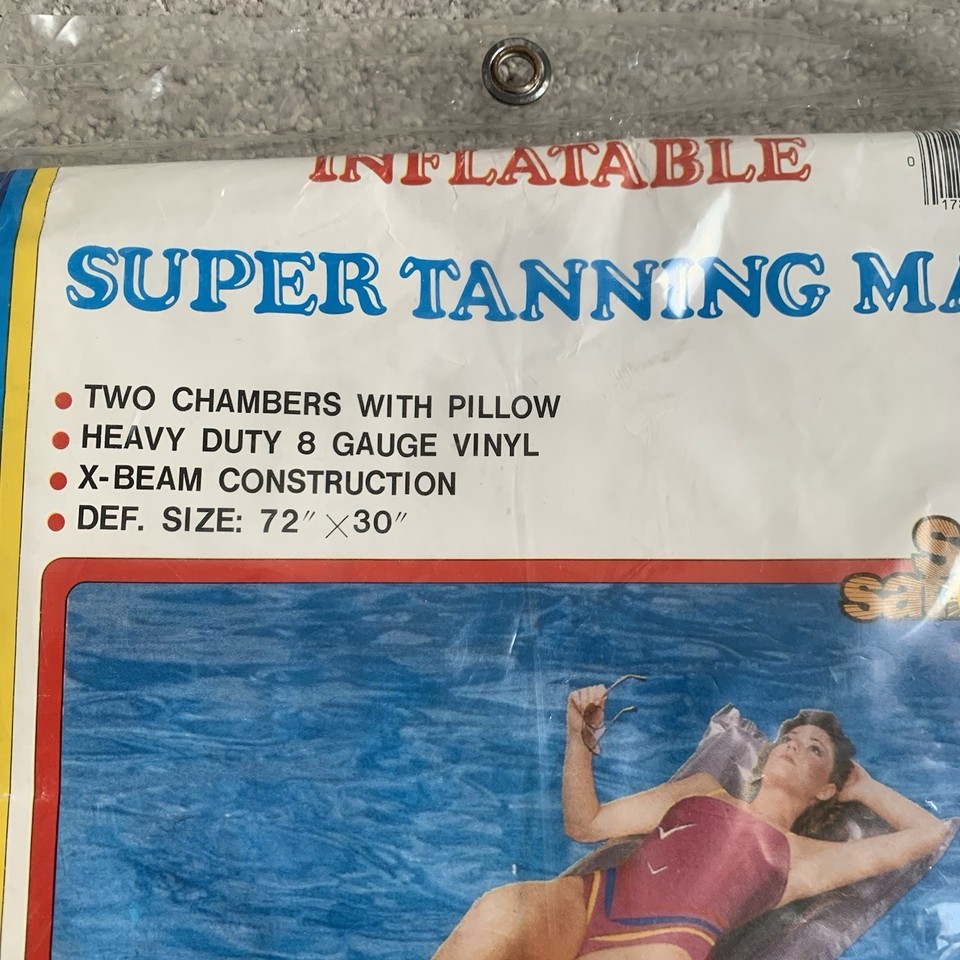 Vintage NIP Inflatable Vinyl Pool Float 72" x 30" Super Tanning Mat Blow Up | eBay