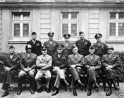 WWII B&W Photo Eisenhower, Patton, AEF Staff US Army World War Two ...