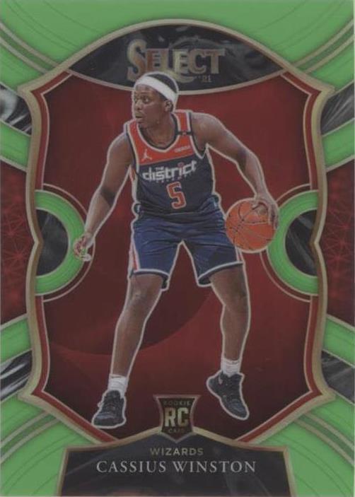 2020-21 Panini Select - Concourse Cassius Winston #96 Neon Green Prizm ...
