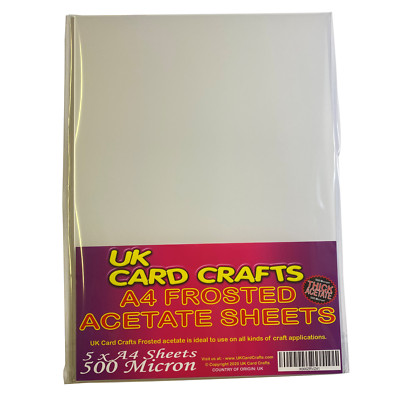 A4 Frosted Opaque Acetate 500 Micron x 5 Sheets, Semi Transparent ...