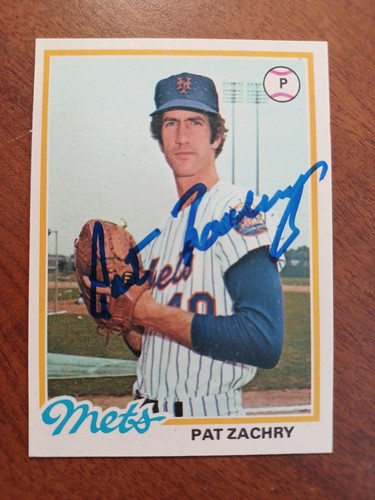 PAT ZACHRY 1978 Topps # 171 autographed signed card N.Y. METS 78 ...
