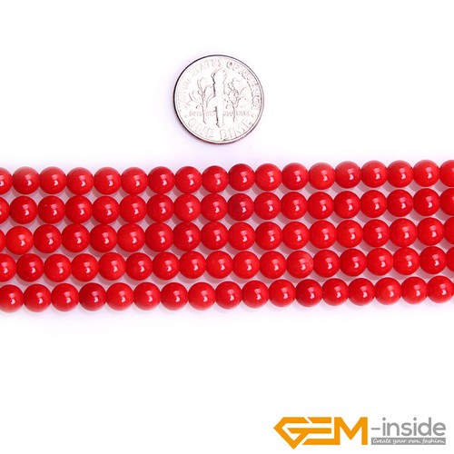 Red Natural Coral Gemstone Round Beads For Jewelry Making 15"2mm 3mm ...