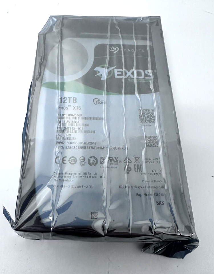 Seagate Exos X16 12TB 3.5" Internal Hard Drive ST12000NM004G 2MT213-003 ...