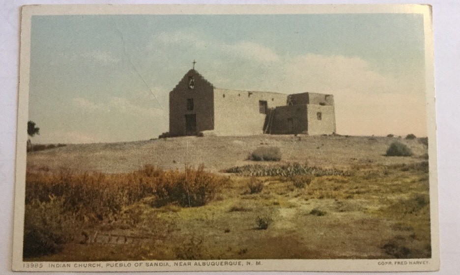 Indian Church Pueblo of Sandia Native American Indians Fred Harvey ...