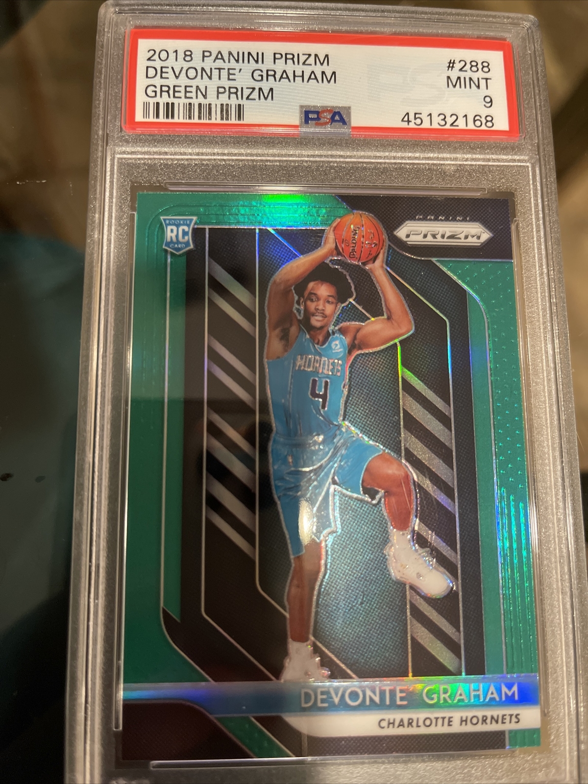 2018 Panini Prizm Devonte' Graham GREEN PRIZM ROOKIE RC #288 PSA 9 MINT ...