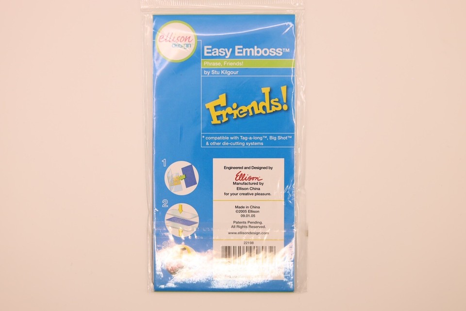 Ellison Design Easy Emboss brass stencil and embossing folder - Friends ...