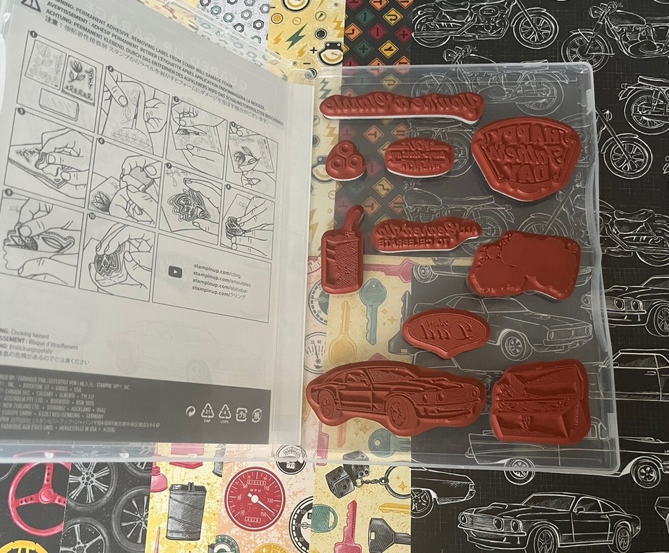Stampin' Up! GEARED UP GARAGE Stamps, GARAGE GEARS Dies & 12 (6”x6 ...