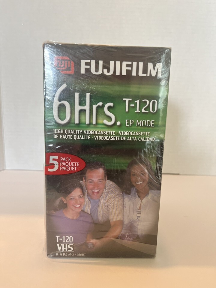 Fujifilm T-120 EP Mode 6 Hours High Quality VHS 5-Pack Blank Tapes | eBay